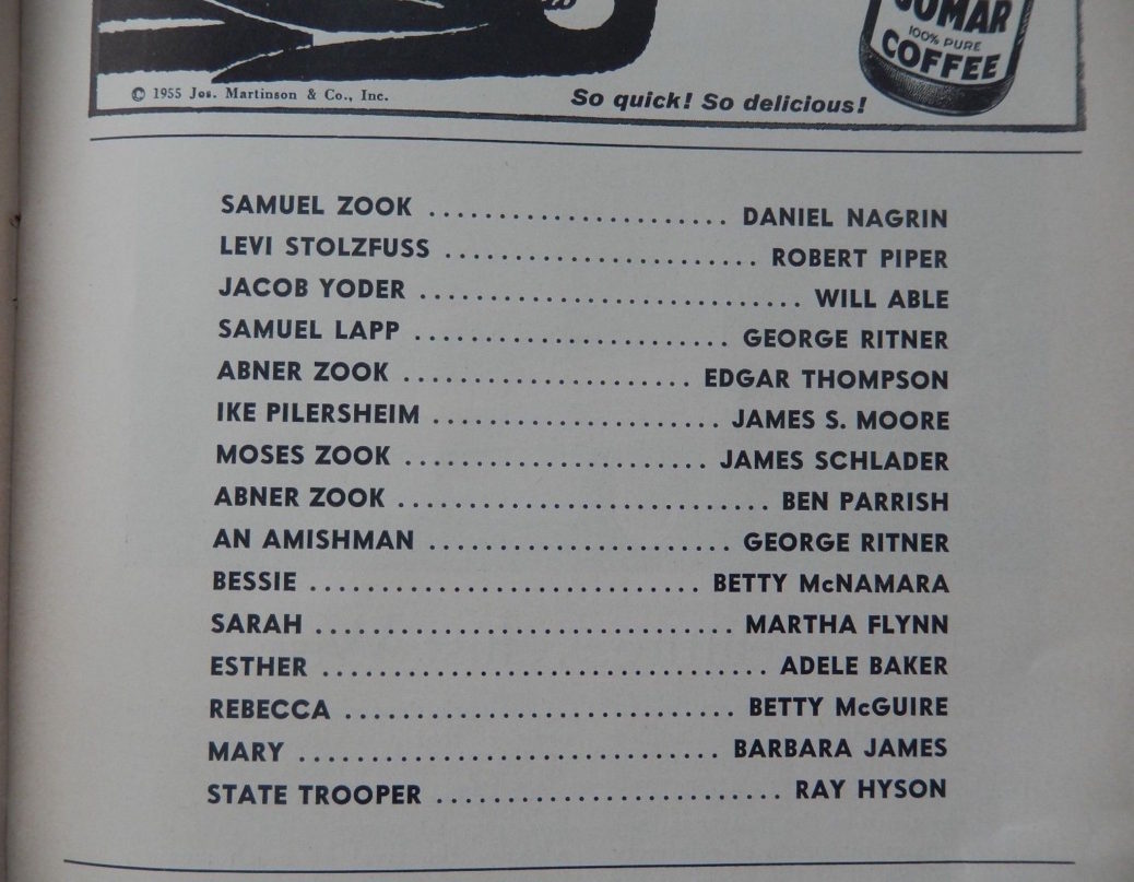 Plain and Fancy Playbill Characters List | Daniel Nagrin Theatre, Film ...